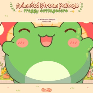 Animated Cute Frog Overlay | Froggy Cottagecore Overlay Package | Cozy ...