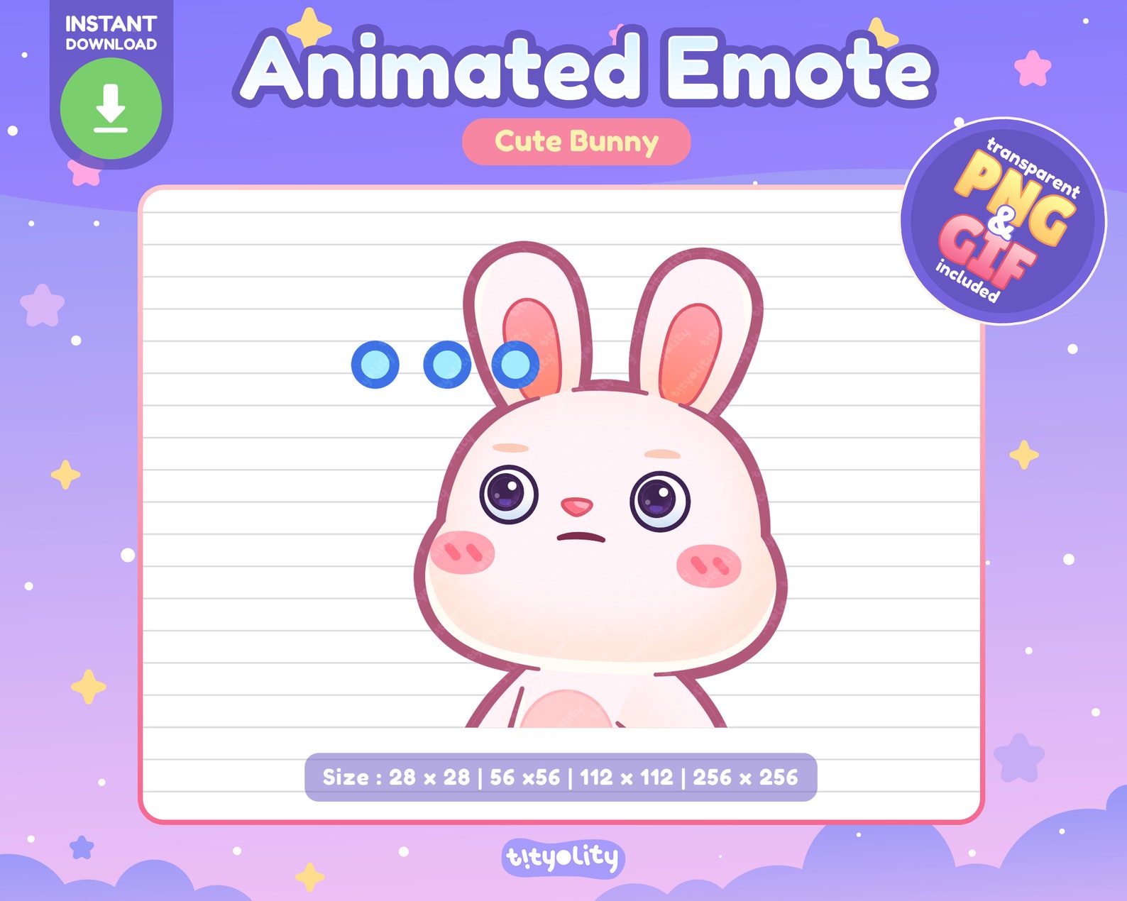 Cute Bunny Animated Emote Blank Emote Animated Emoji Kawaii White ...