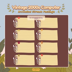 Animated Vintage 2000s Computer Overlay Package | Streamlabs Cottage ...
