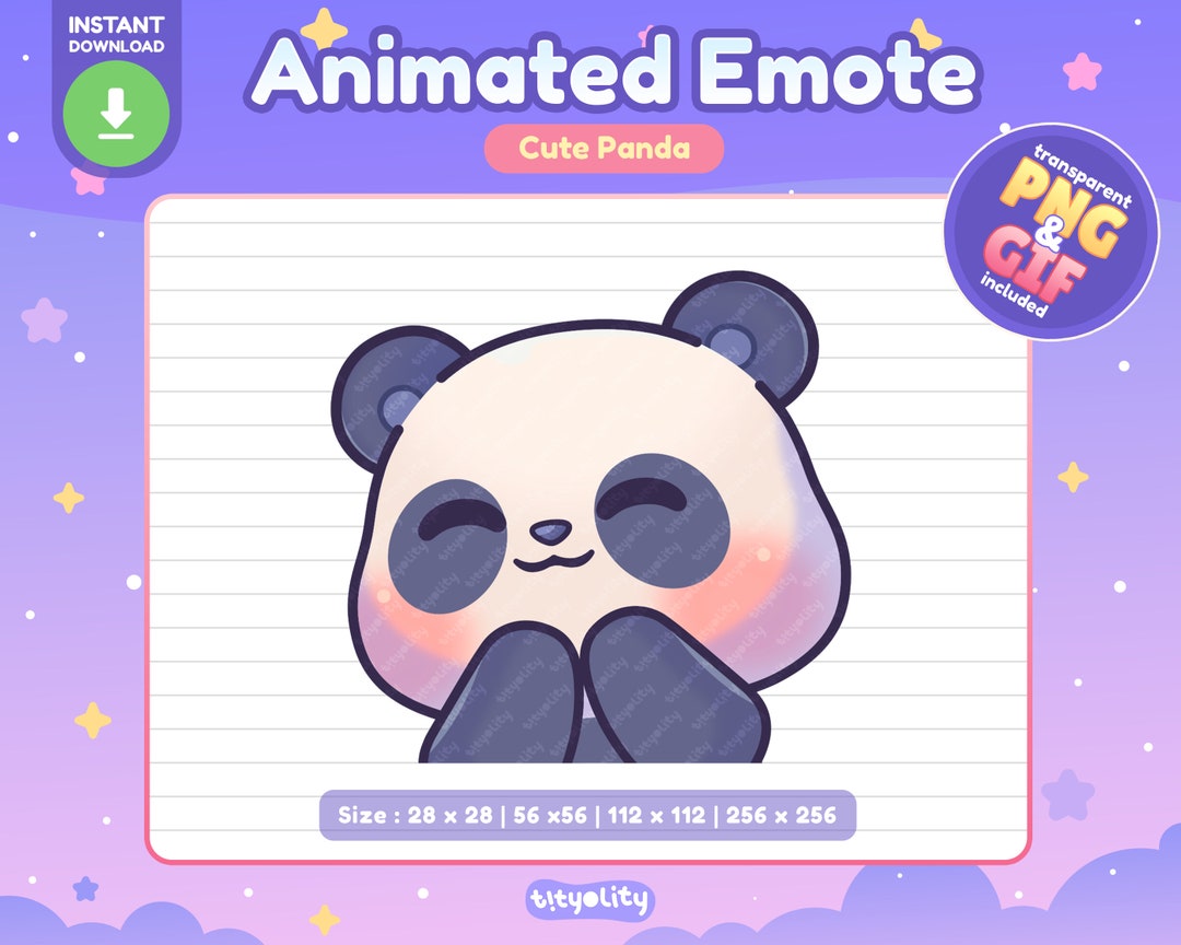Cute Panda Animated Emote | Giggle Emote | Kawaii Panda Emoji for ...