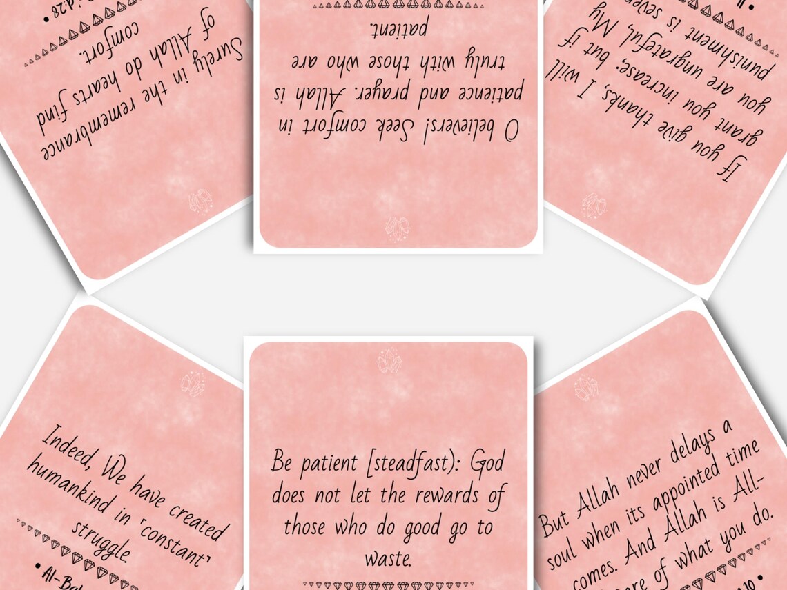 Quran Verse Cards, Islamic Cards, Quran Verses Flashcards, Islamic ...