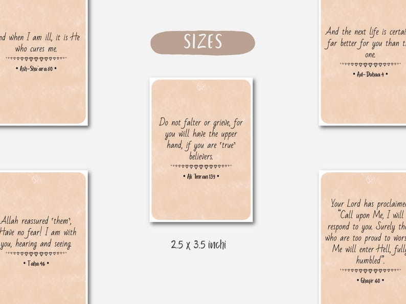 Quran Verse Cards, Islamic Printable, Muslim Motivativational Flashcard ...