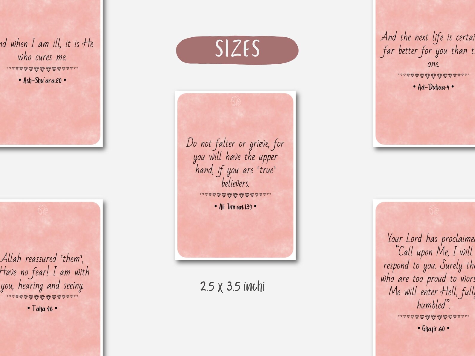 Quran Verse Cards, Islamic Cards, Quran Verses Flashcards, Islamic ...