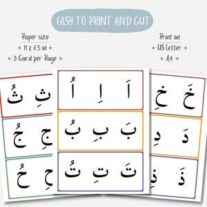 Hijaiyah Flashcard for Muslim Kid, Arabic Alphabet Letter Card, Islamic ...
