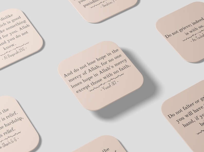 Quran Verse Cards, Affirmation Cards for Muslims, Islamic Flashcards ...