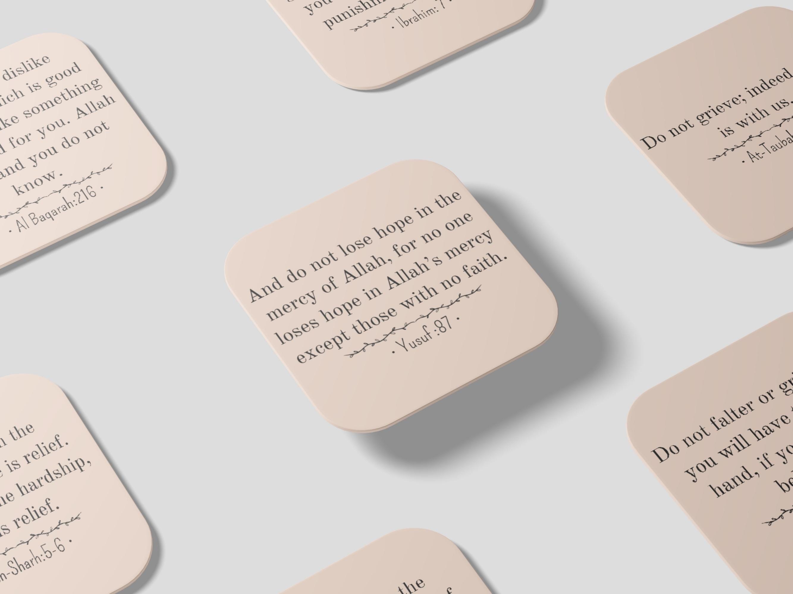 Quran Verse Cards, Affirmation Cards for Muslims, Islamic Flashcards ...