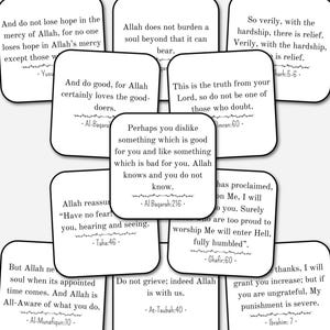 Quran Verse Cards, Quran Ayah Card, Islamic Flashcards, Affirmation ...