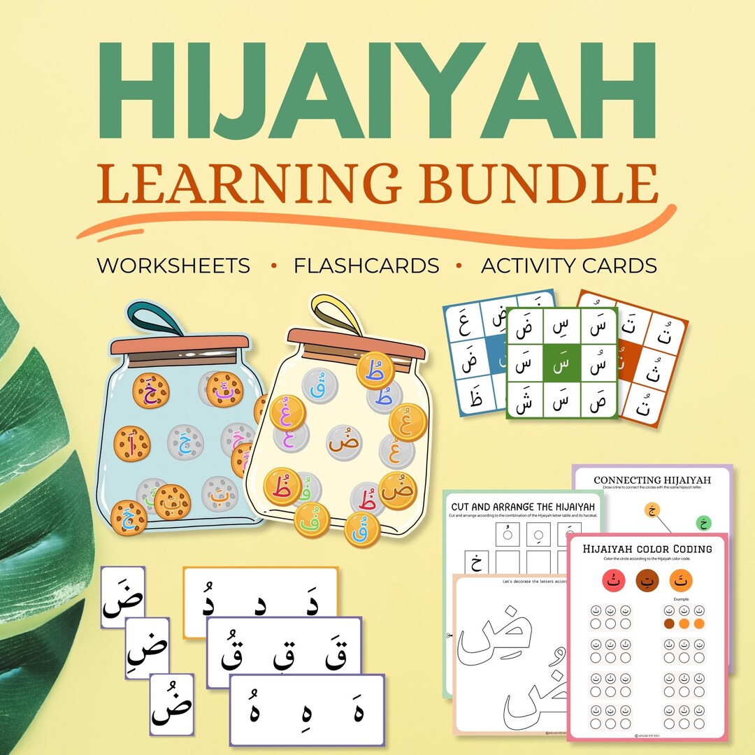 Hijaiyah Worksheet Bundle for Muslim Kid Activity, Arabic Alphabet ...