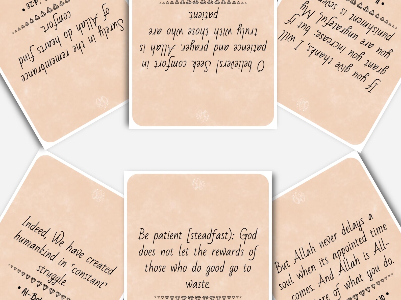 Quran Verse Cards, Islamic Printable, Muslim Motivativational Flashcard ...