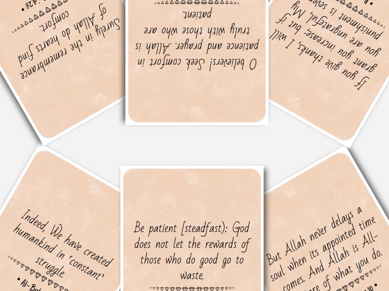 Quran Verse Cards, Islamic Printable, Muslim Motivativational Flashcard ...