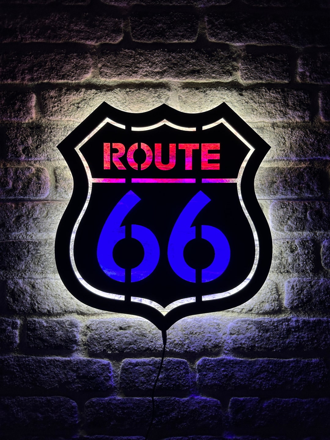 Route 66 Led Sign Route 66 Wall Art Route 66 Led Light - Etsy