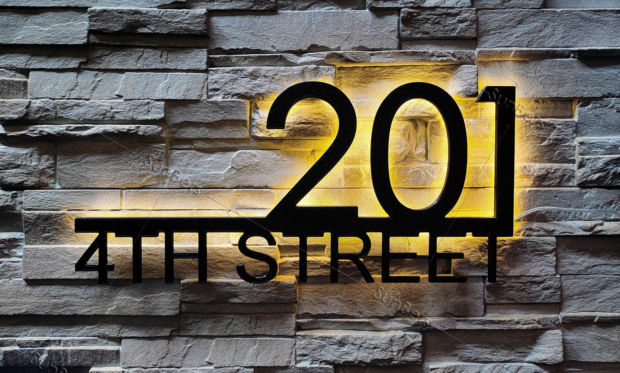 Solar LED Address Numbers Sign Backlit LED Light up Address Sign Light ...