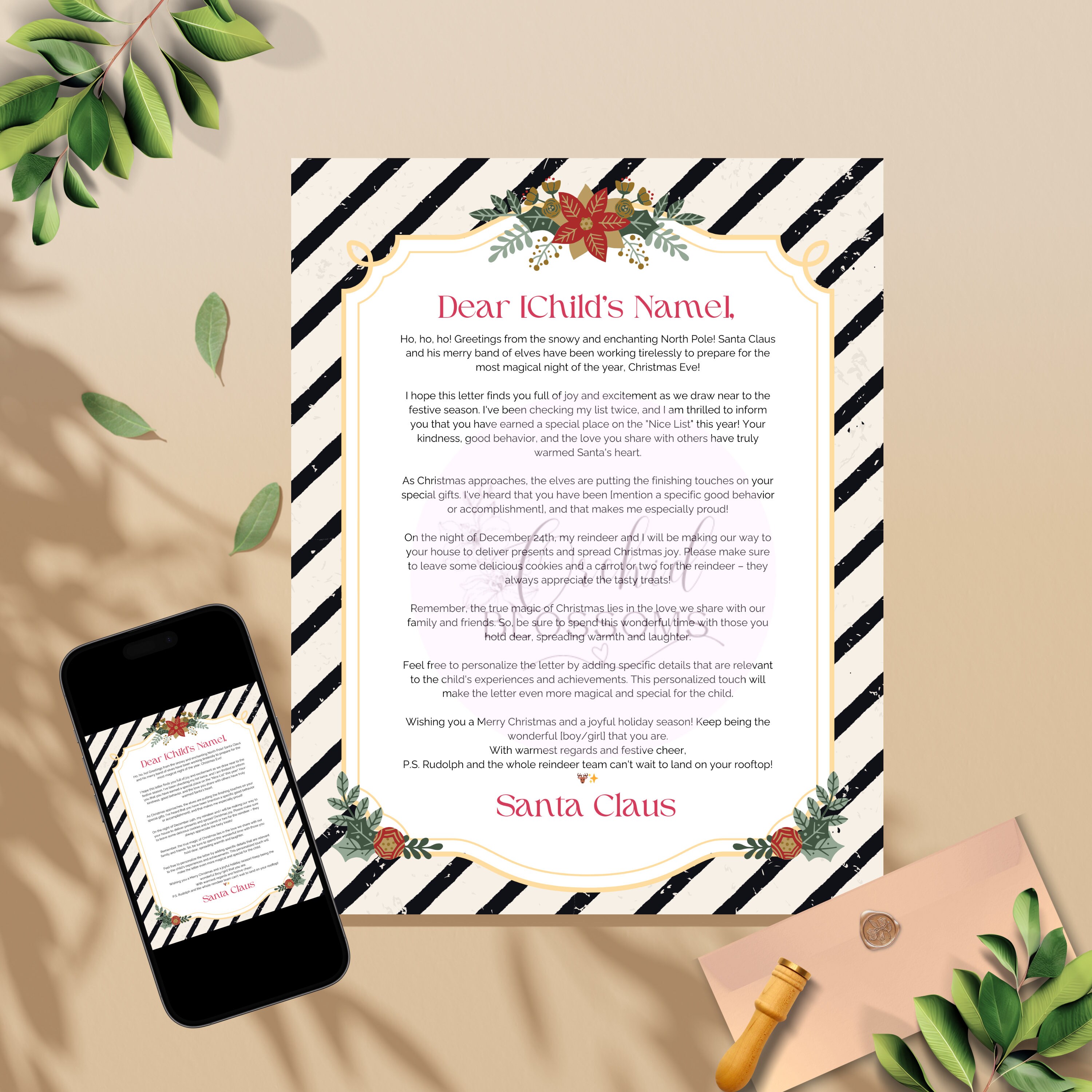 Christmas Letter From Santa, Christmas Stationery, Secret Santa ...