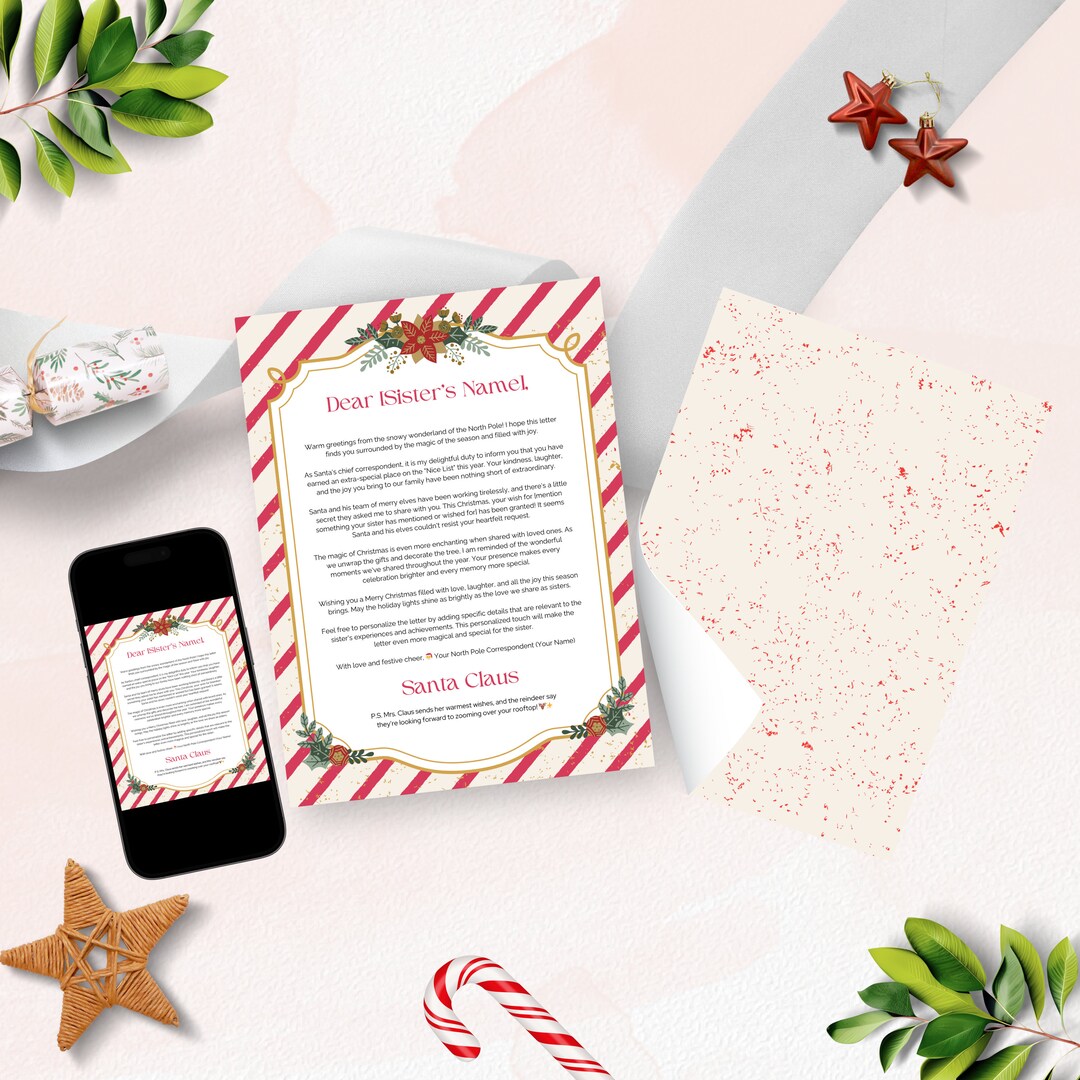 Christmas Letter From Santa, Christmas Stationery, Secret Santa ...