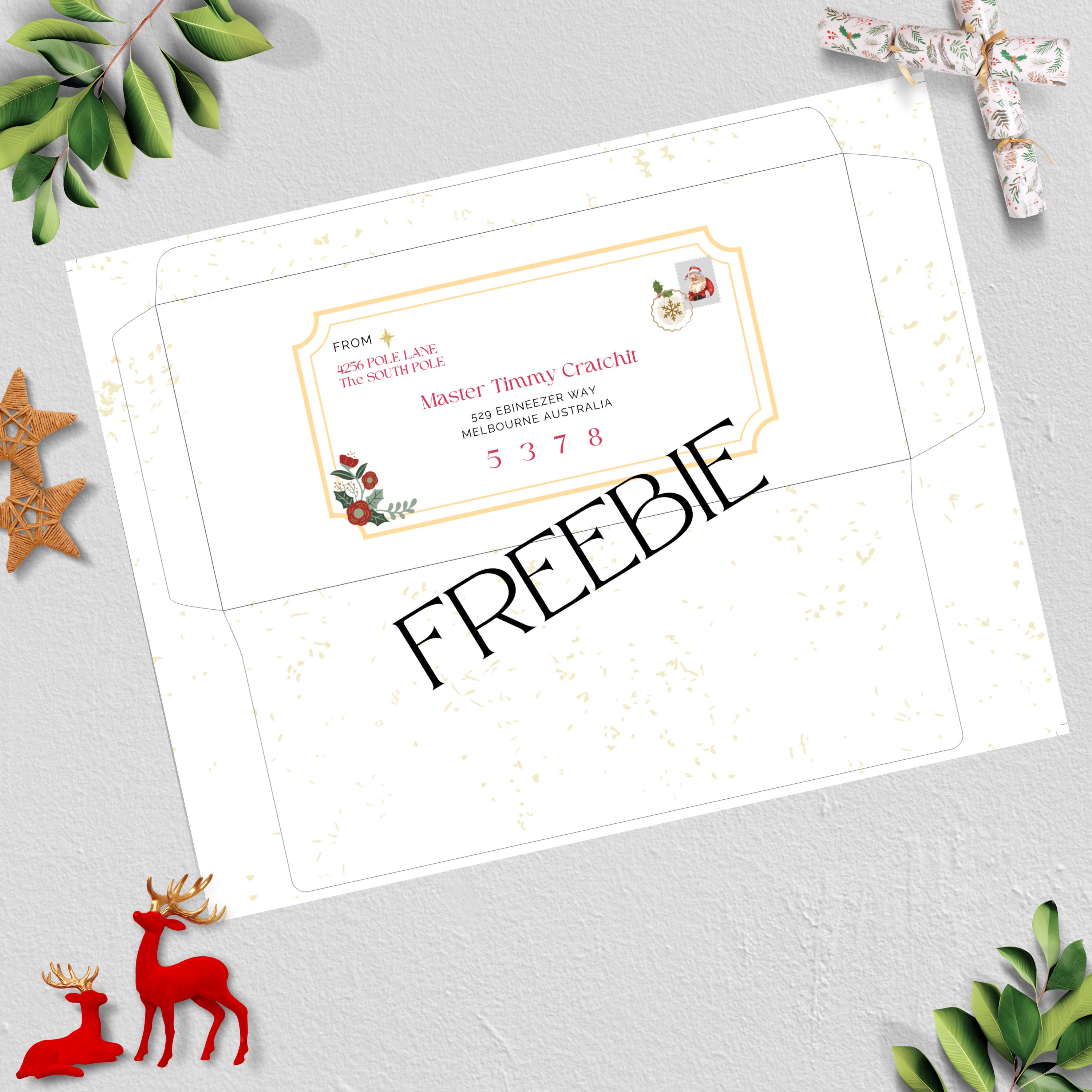 Santa Letter Envelopes, North Pole Stamp Envelope, Custom Santa Cash ...