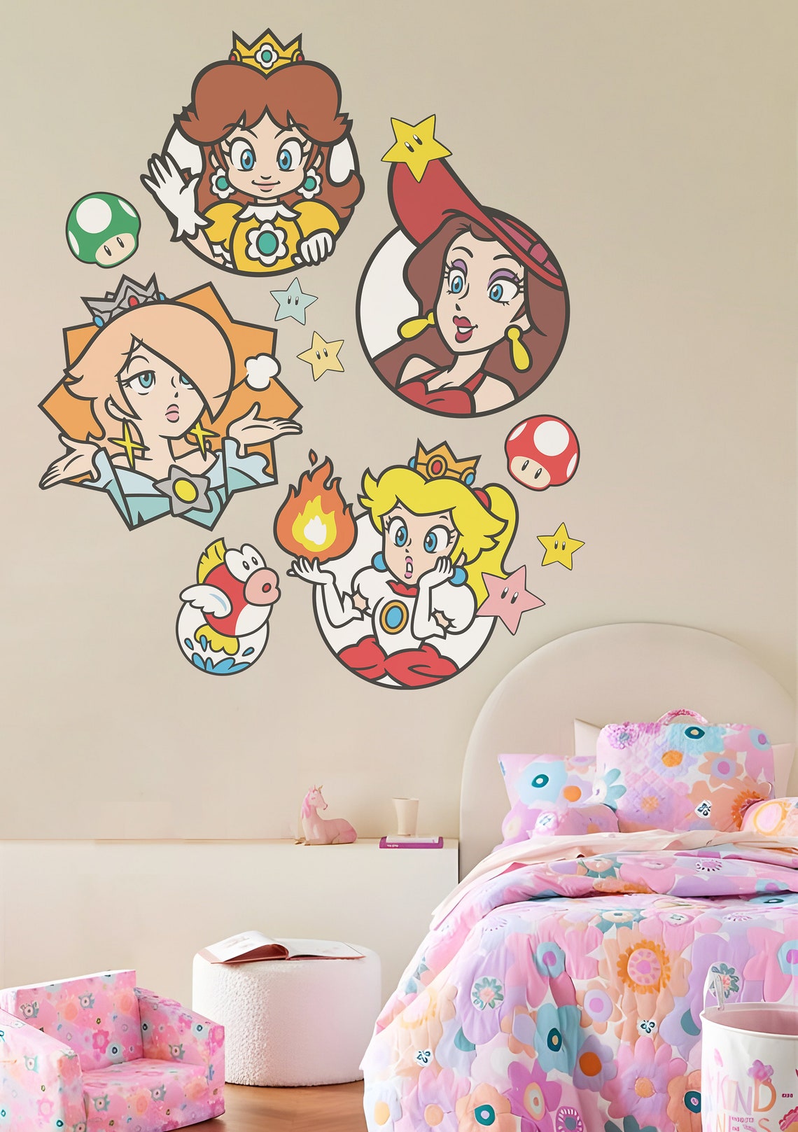 Super Mario Bros Wall Decal Princess Peach Wall Sticker - Etsy