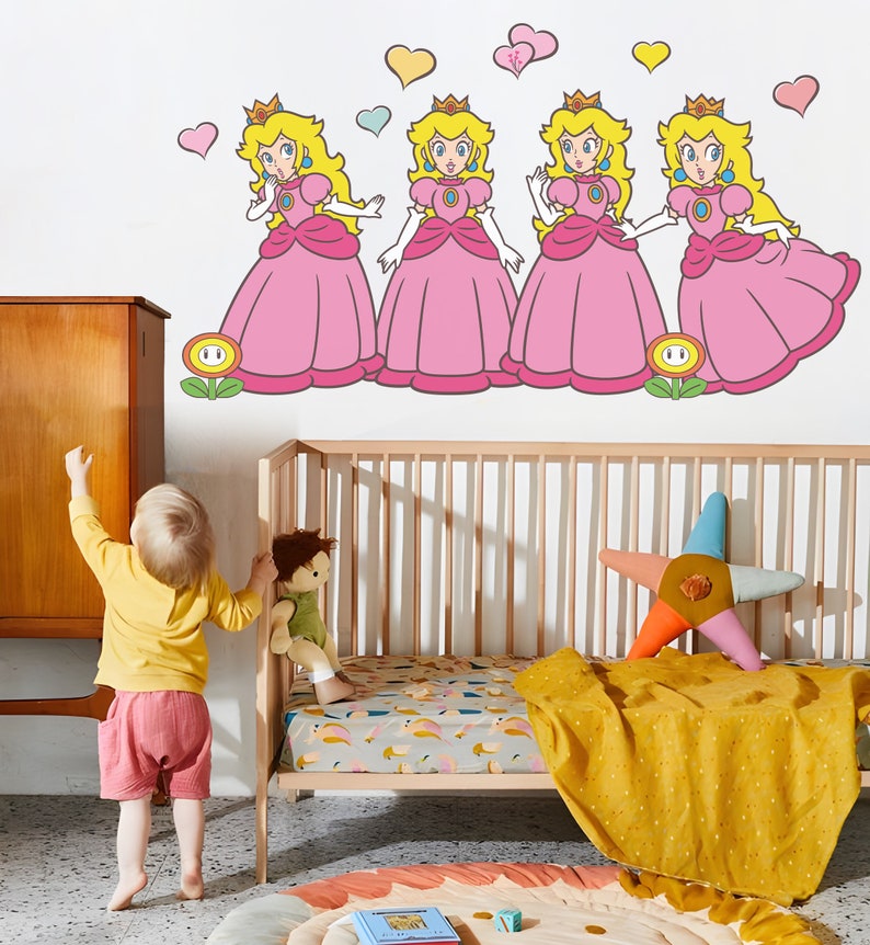 Super Mario Wall Decal Princess Peach Wall Sticker Princess Castle Wall ...