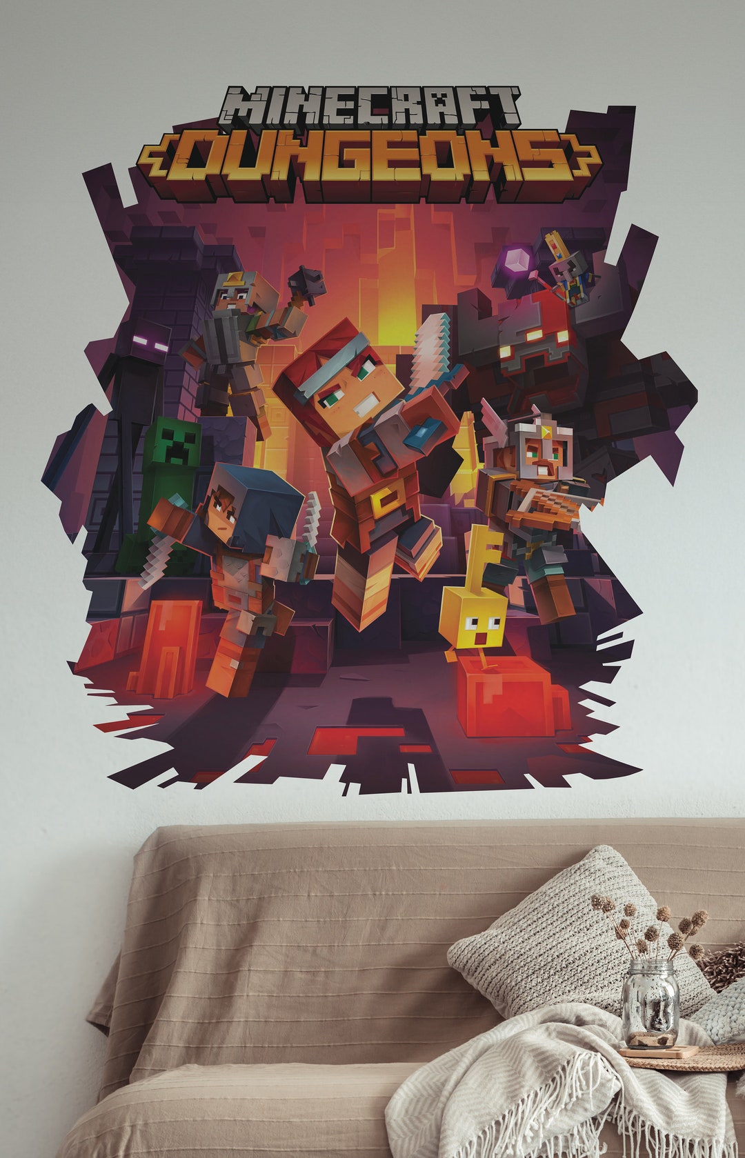Peel and Stick Minecraft Wall Decal Video Games Wall Sticker Steve ...