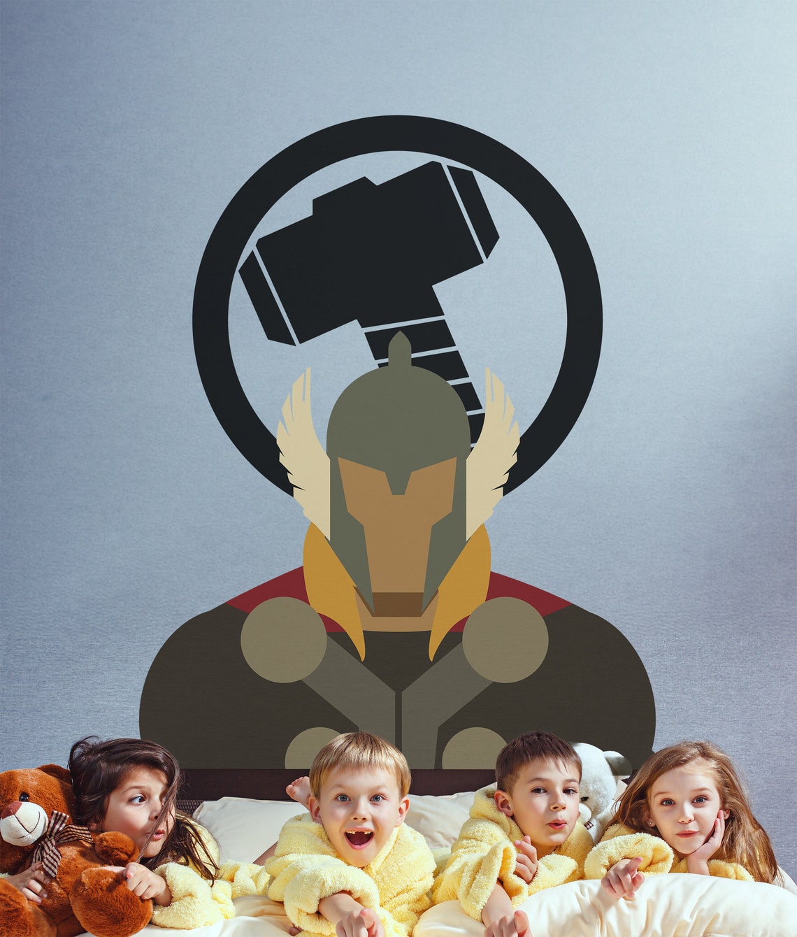 Marvel Wall Decal Superheroes Wall Sticker Thor Wall Art for - Etsy