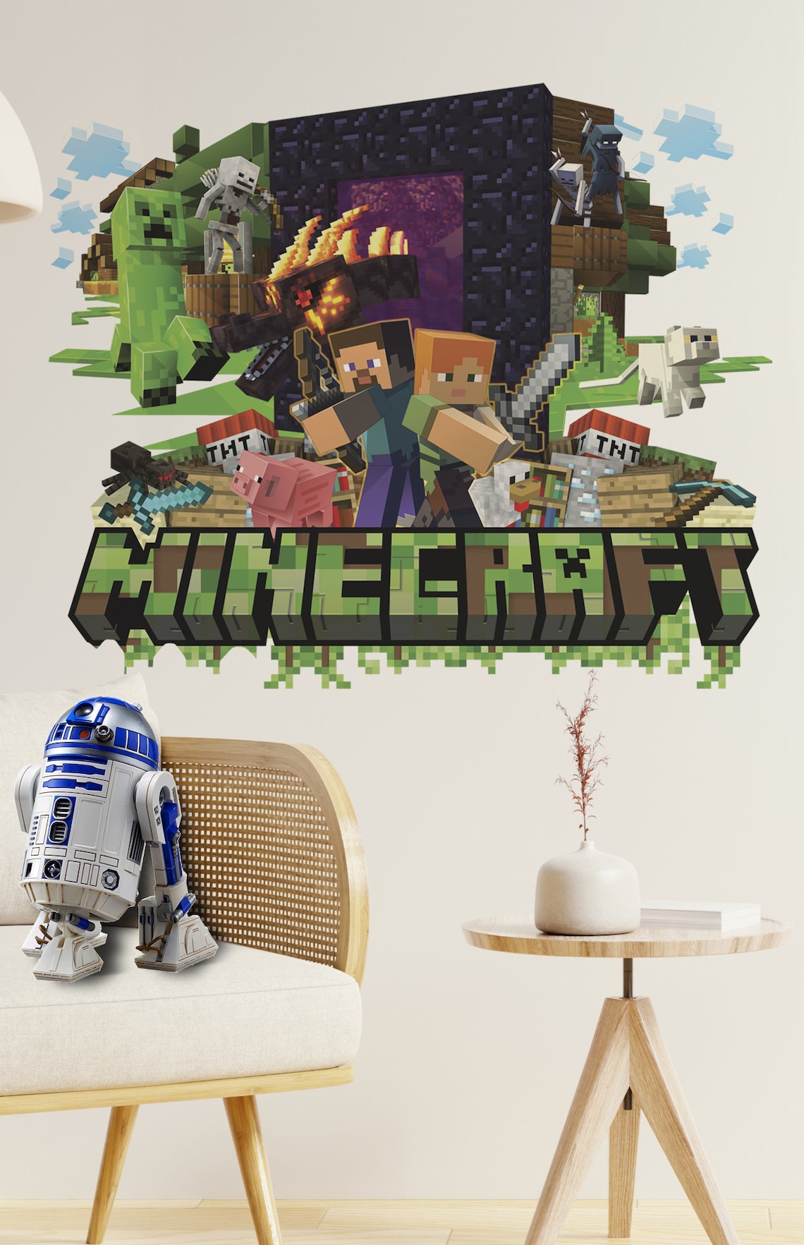 Peel and Stick Minecraft Wall Decal Video Games Wall Sticker Steve ...