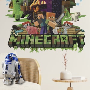 Peel and Stick Minecraft Wall Decal Video Games Wall Sticker Steve ...