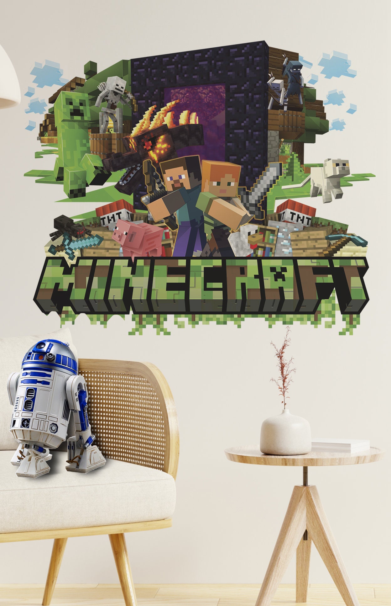 Peel and Stick Minecraft Wall Decal Video Games Wall Sticker Steve ...