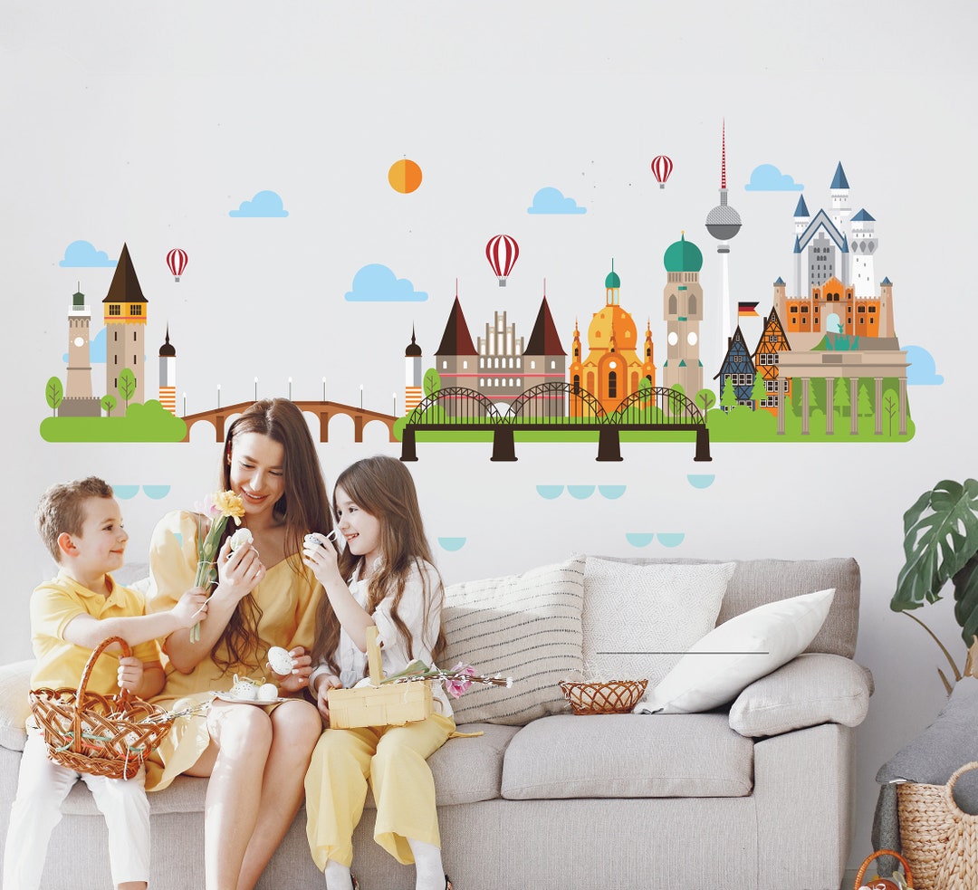 Germany City Wall Decal Famous Building Wall Sticker for Kid Room ...