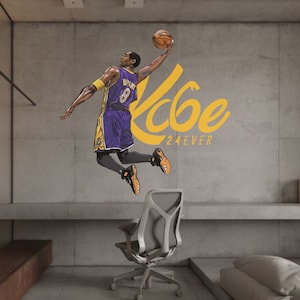 Removable Kobe Bryant Wall Decal Famous Basketball Player Wall Sticker ...