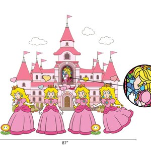 Super Mario Wall Decal Princess Peach Wall Sticker Princess Castle Wall ...