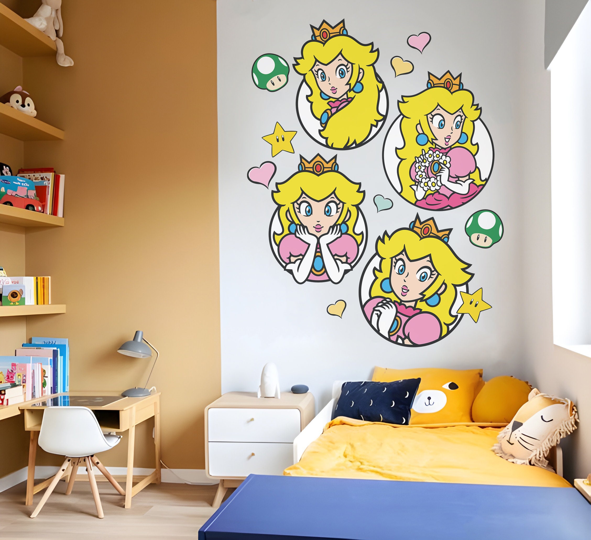 Super Mario Wall Decal Princess Peach Wall Sticker for Girl Room Wall ...