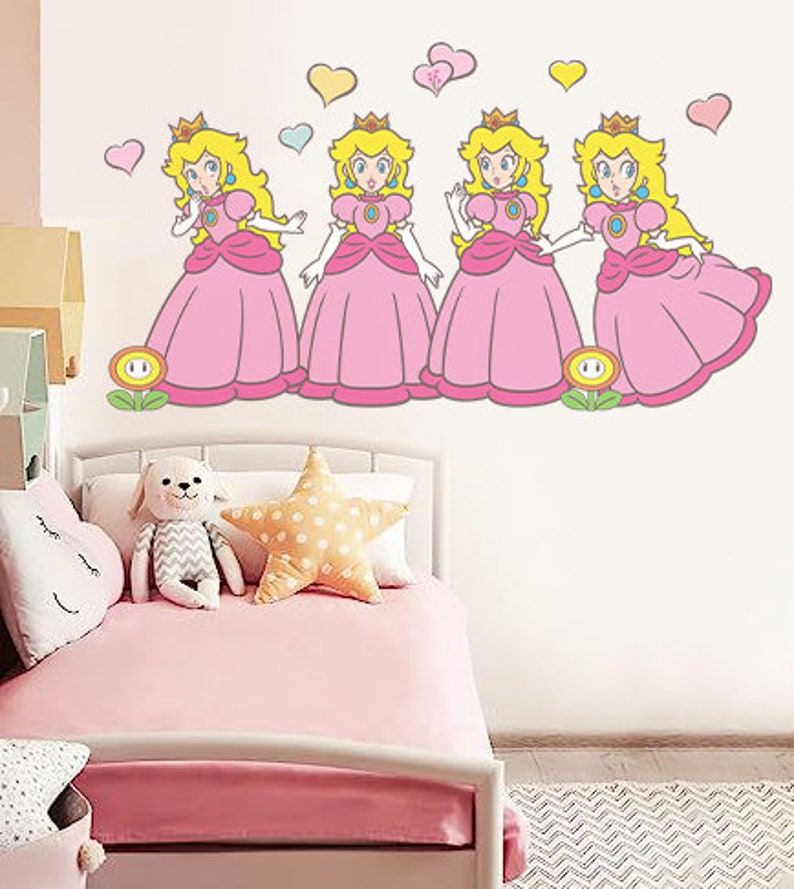 Super Mario Bros Wall Decal Peach Castle Wall Sticker Nintendo Wall Art ...