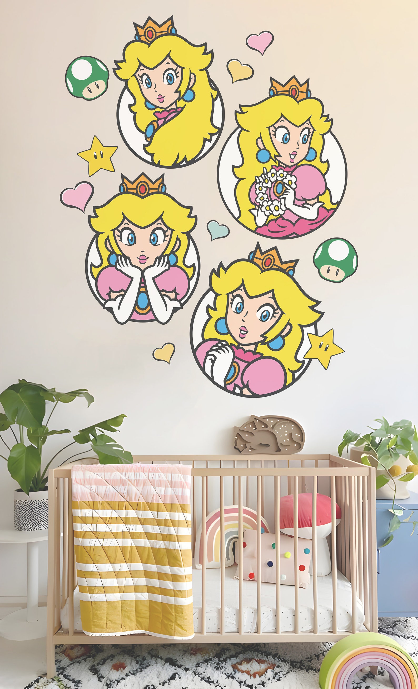 Super Mario Wall Decal Princess Peach Wall Sticker for Girl Room Wall ...