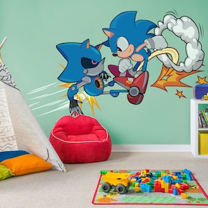 Removable Sonic the Hedgehog Wall Decal Metal Sonic Wall Sticker for ...
