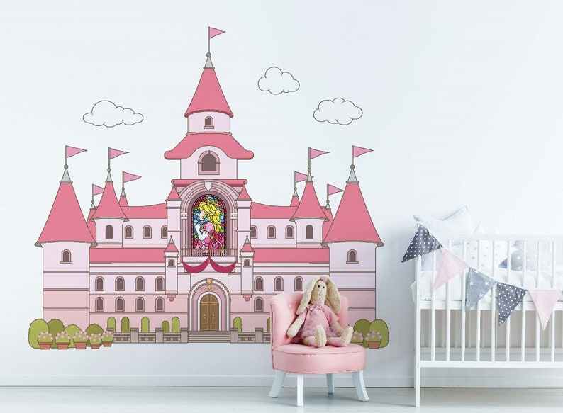 Princess Castle Wall Decal Princess Peach Wall Sticker Peach Castle ...
