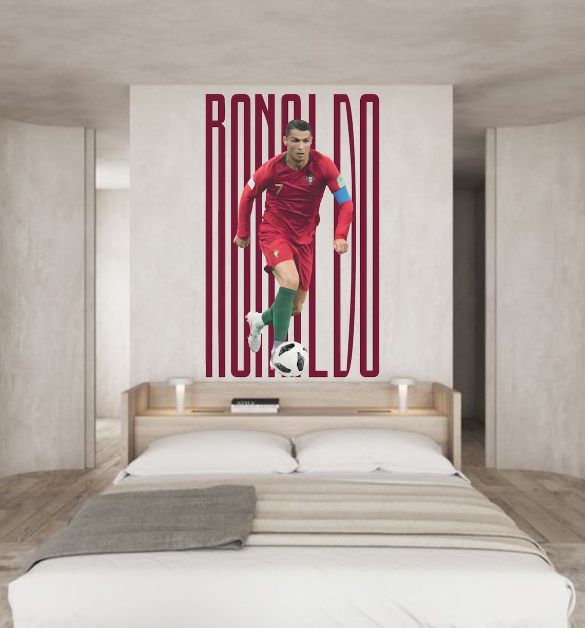 Cristiano Ronaldo Wall Decal: Bedroom, Study Room Art Sticker (65x39 ...
