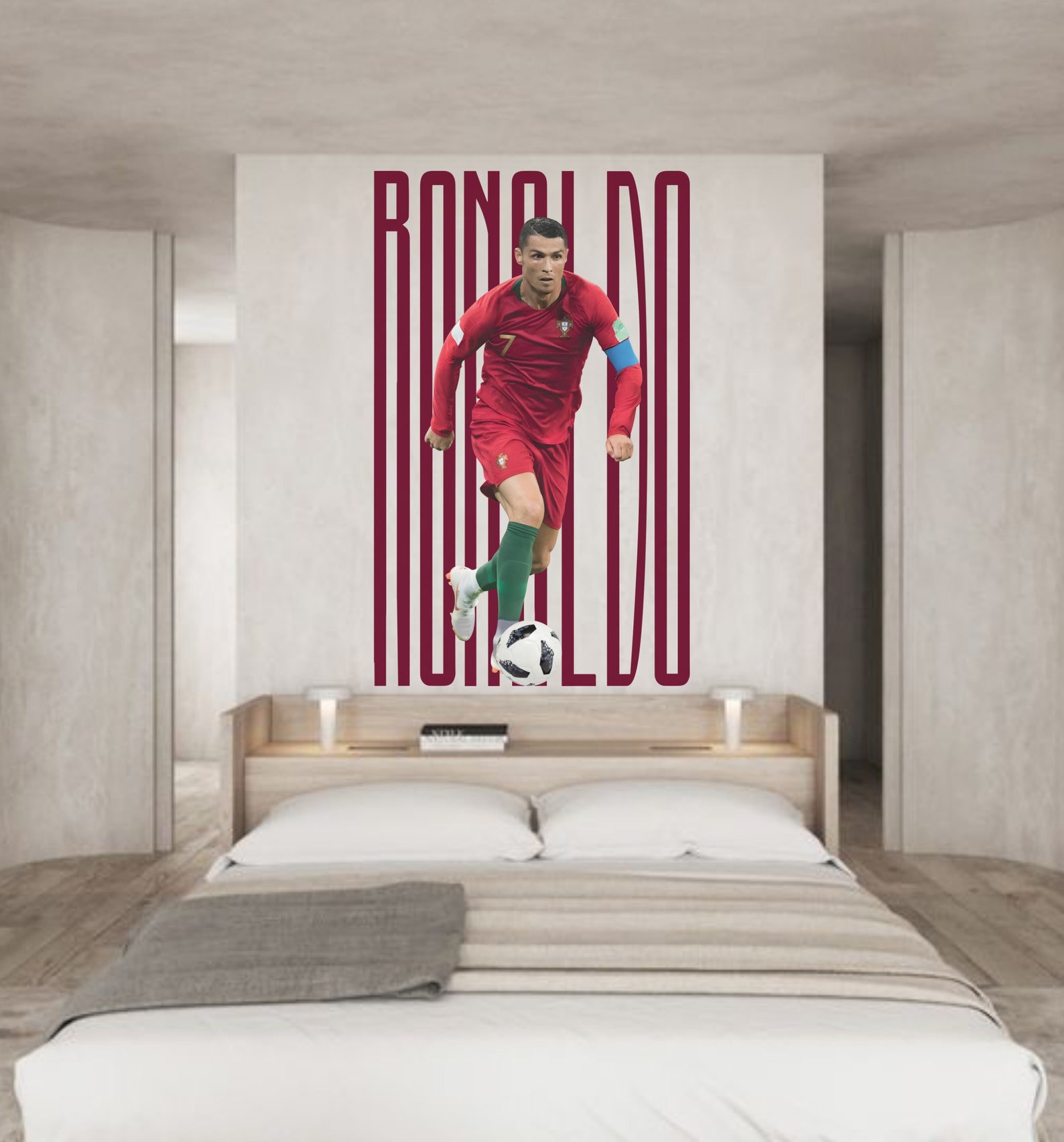 Cristiano Ronaldo Wall Decal: Bedroom, Study Room Art Sticker (65x39 ...