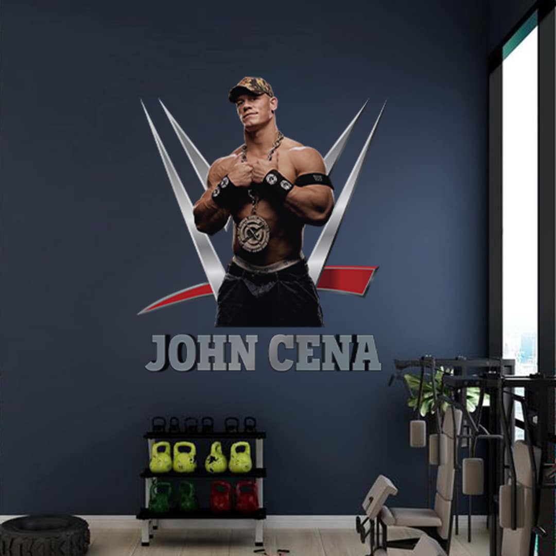 Peel and Stick John Cena Wall Decal WWE Wall Sticker for Boy Room Wall ...