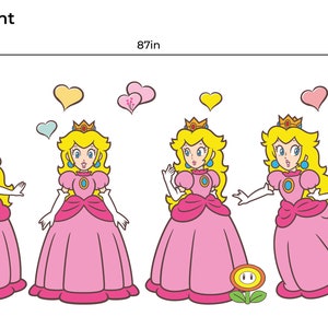 Super Mario Wall Decal Princess Peach Wall Sticker Nintendo Wall Art ...