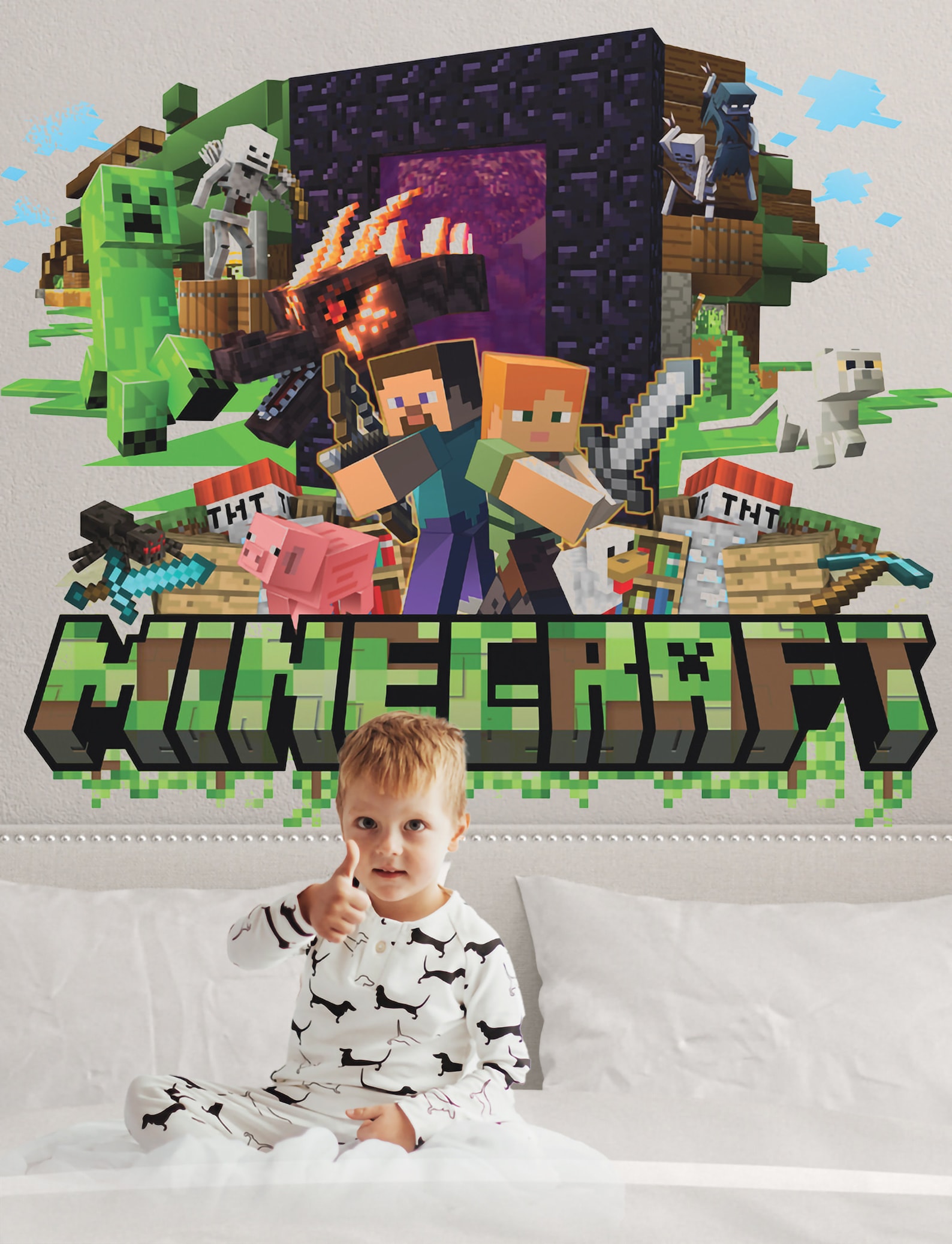 Peel and Stick Minecraft Wall Decal Video Games Wall Sticker Steve ...