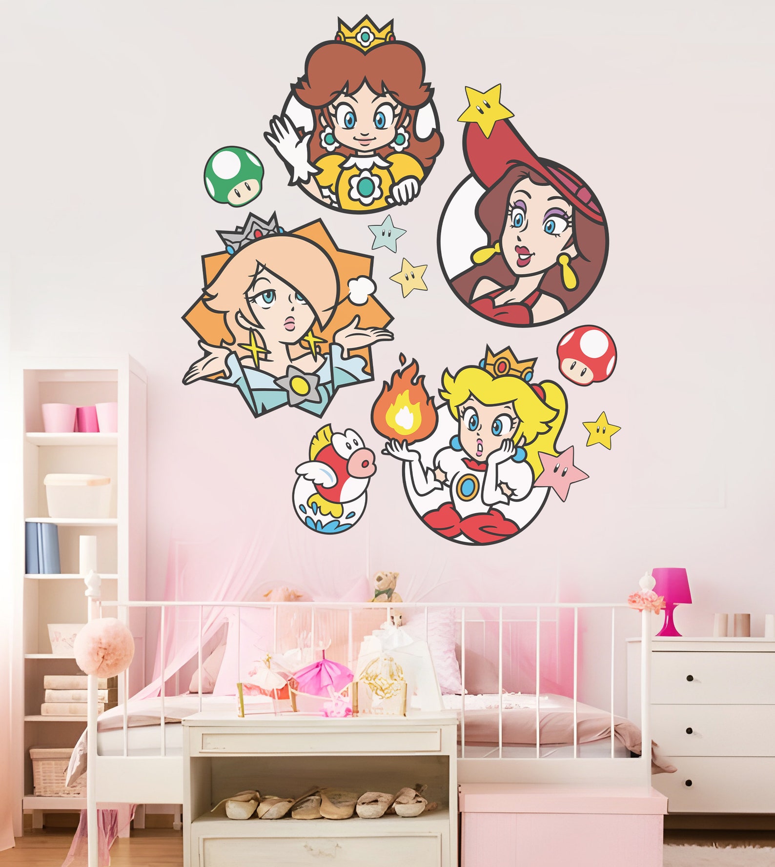 Super Mario Bros Wall Decal Princess Peach Wall Sticker - Etsy