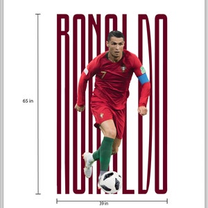 Peel and Stick C Ronaldo Wall Decal Ronaldo Wall Sticker for Bedroom ...