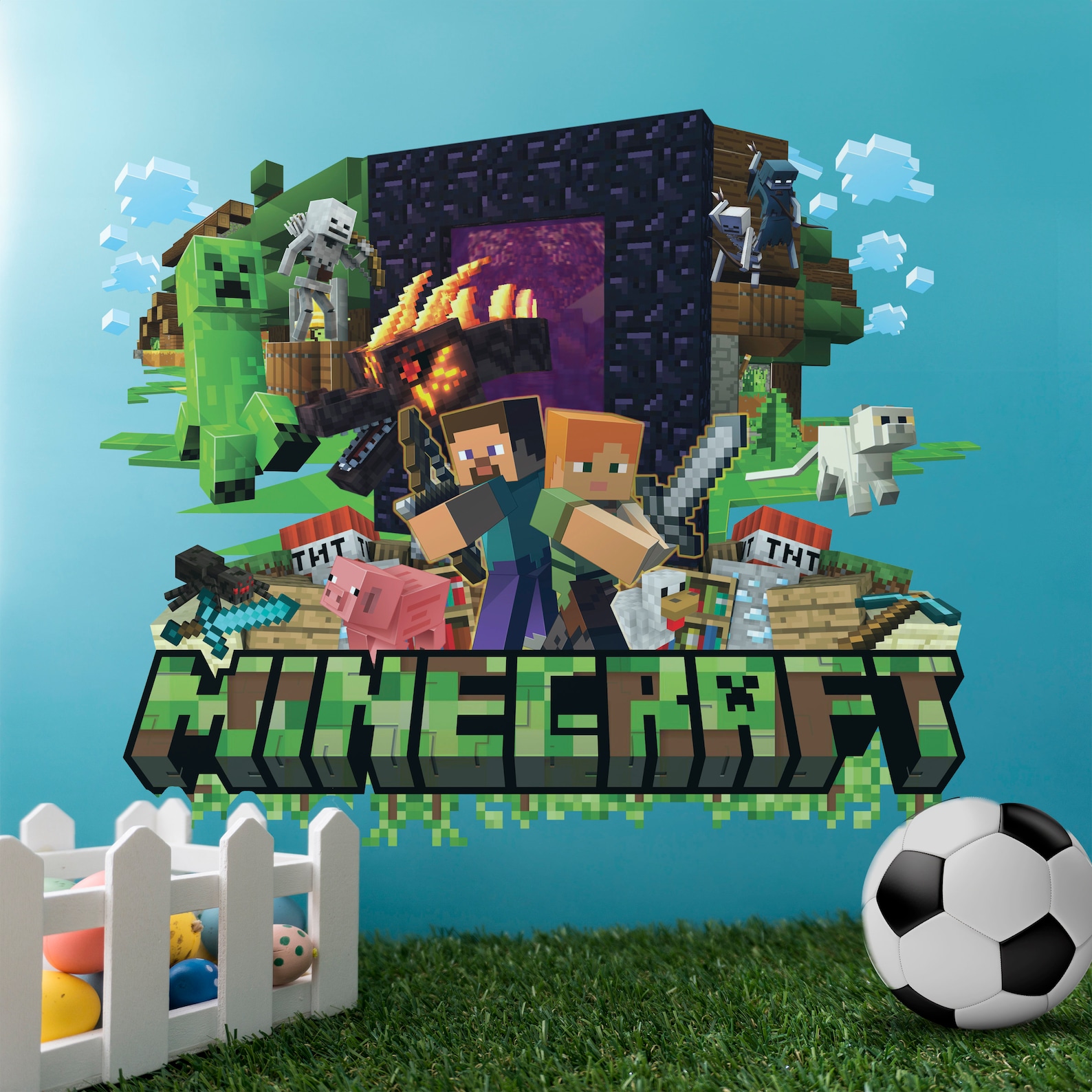 Peel and Stick Minecraft Wall Decal Video Games Wall Sticker Steve ...