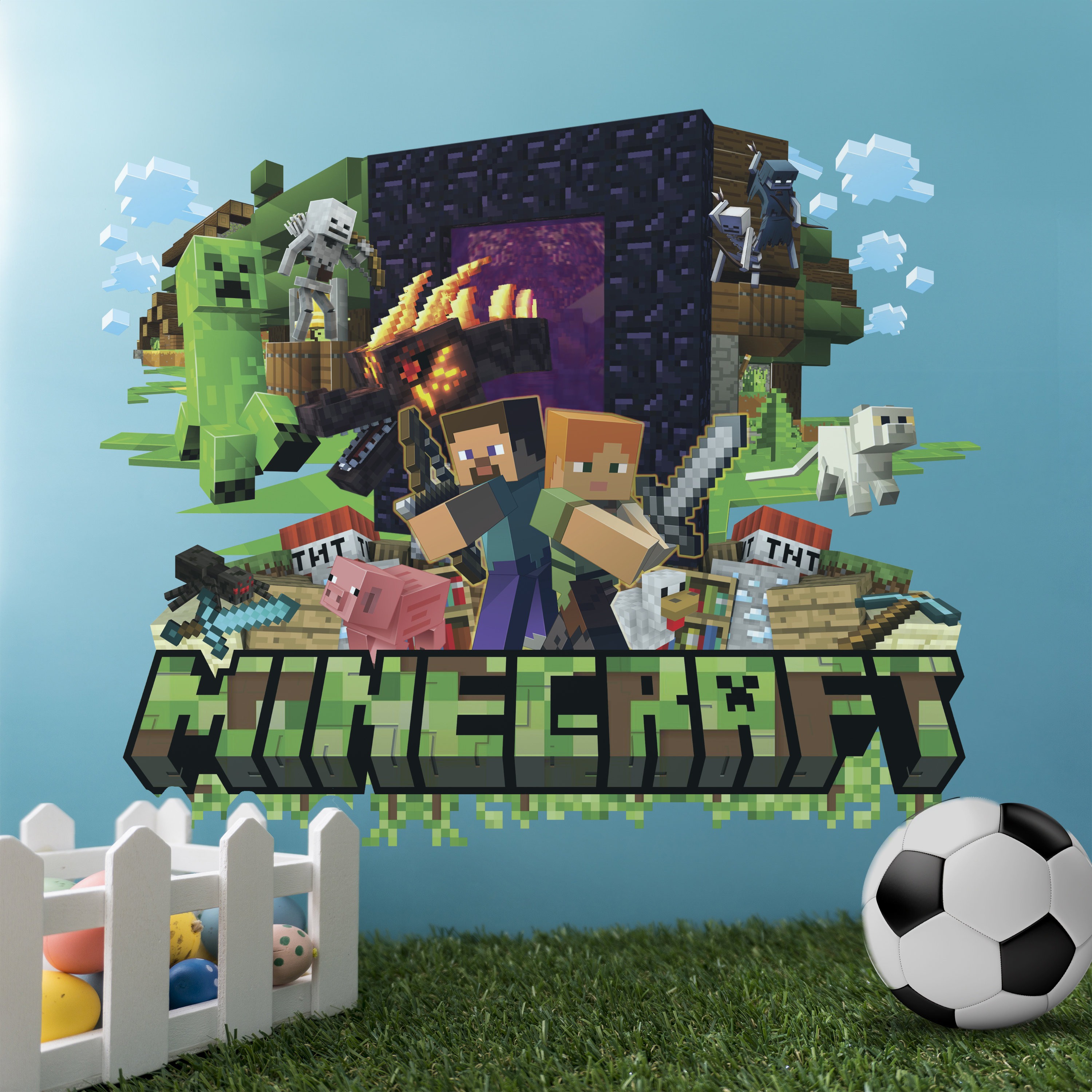 Peel and Stick Minecraft Wall Decal Video Games Wall Sticker Steve ...