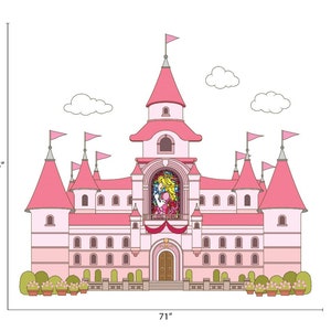 Princess Castle Wall Decal: Peach Castle Art for Girl Room Decor - Etsy
