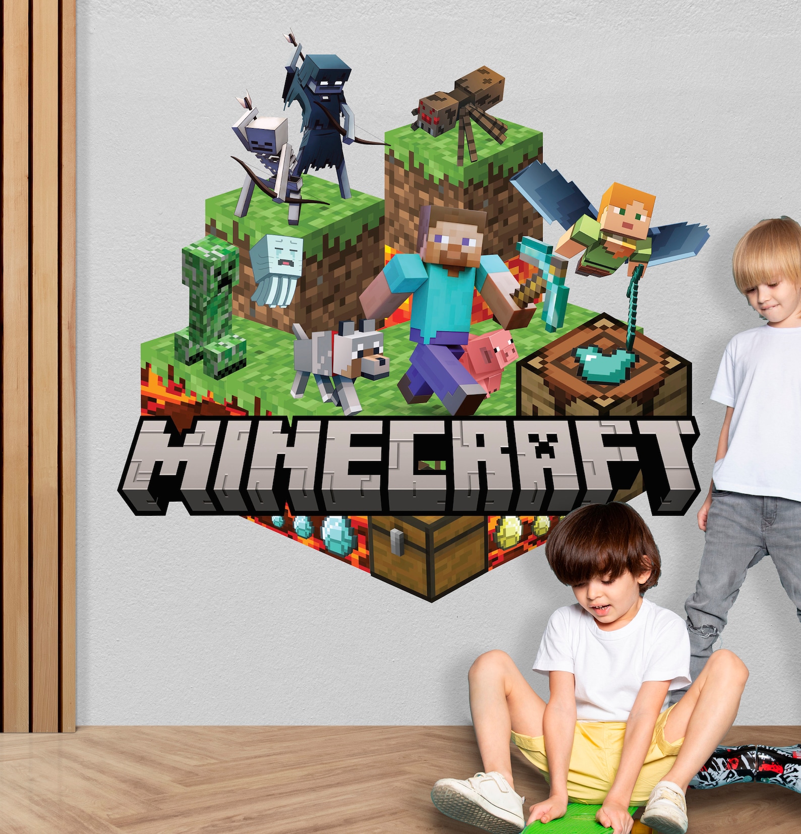 Peel and Stick Minecraft Wall Decal Video Games Wall Sticker Steve for ...