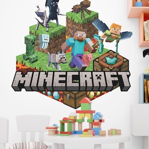 Peel and Stick Minecraft Wall Decal Video Games Wall Sticker Steve for ...