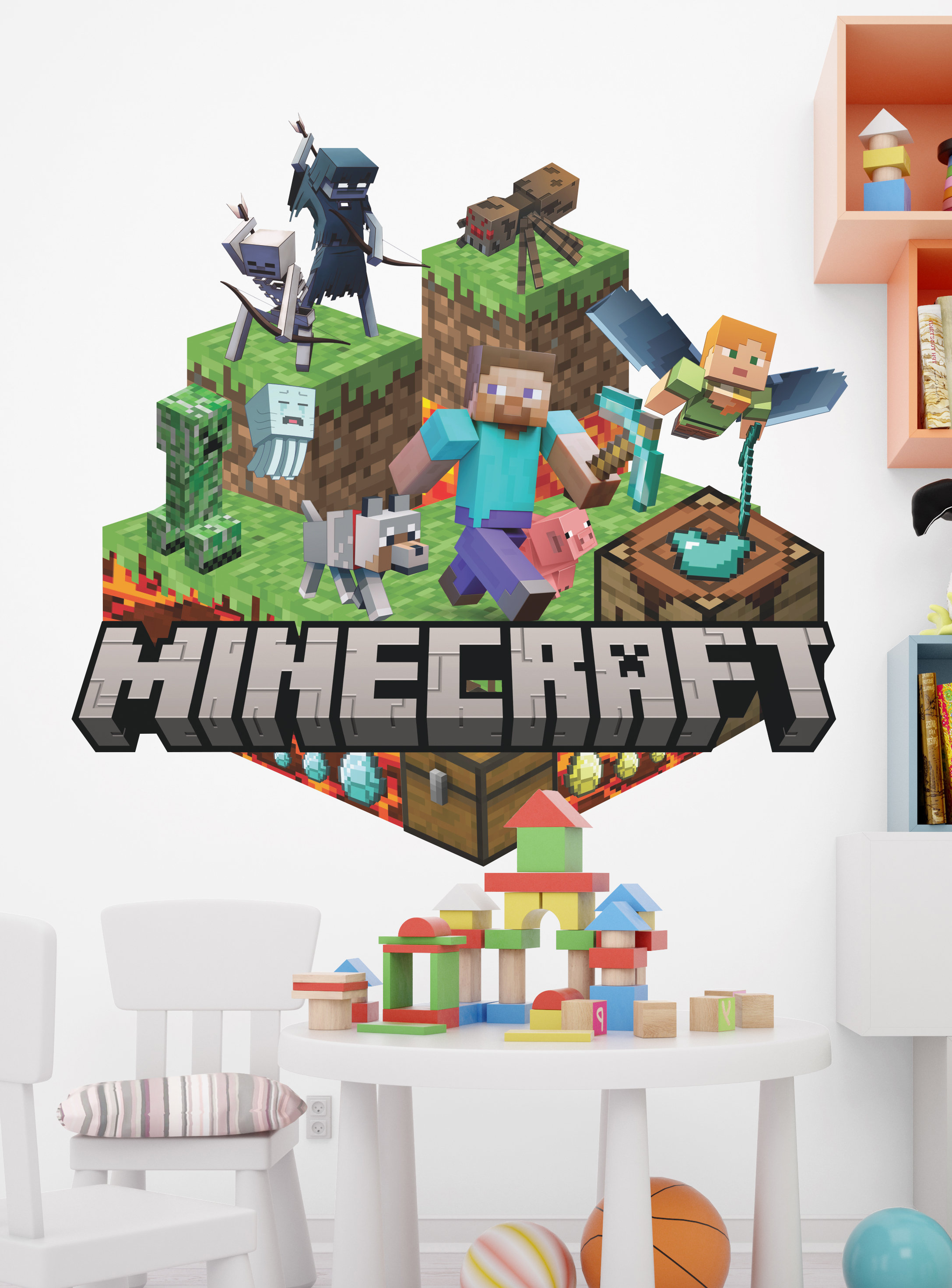 Peel and Stick Minecraft Wall Decal Video Games Wall Sticker Steve for ...