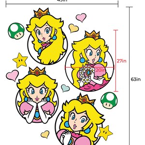 Super Mario Wall Decal Princess Peach Wall Sticker for Girl Room Wall ...