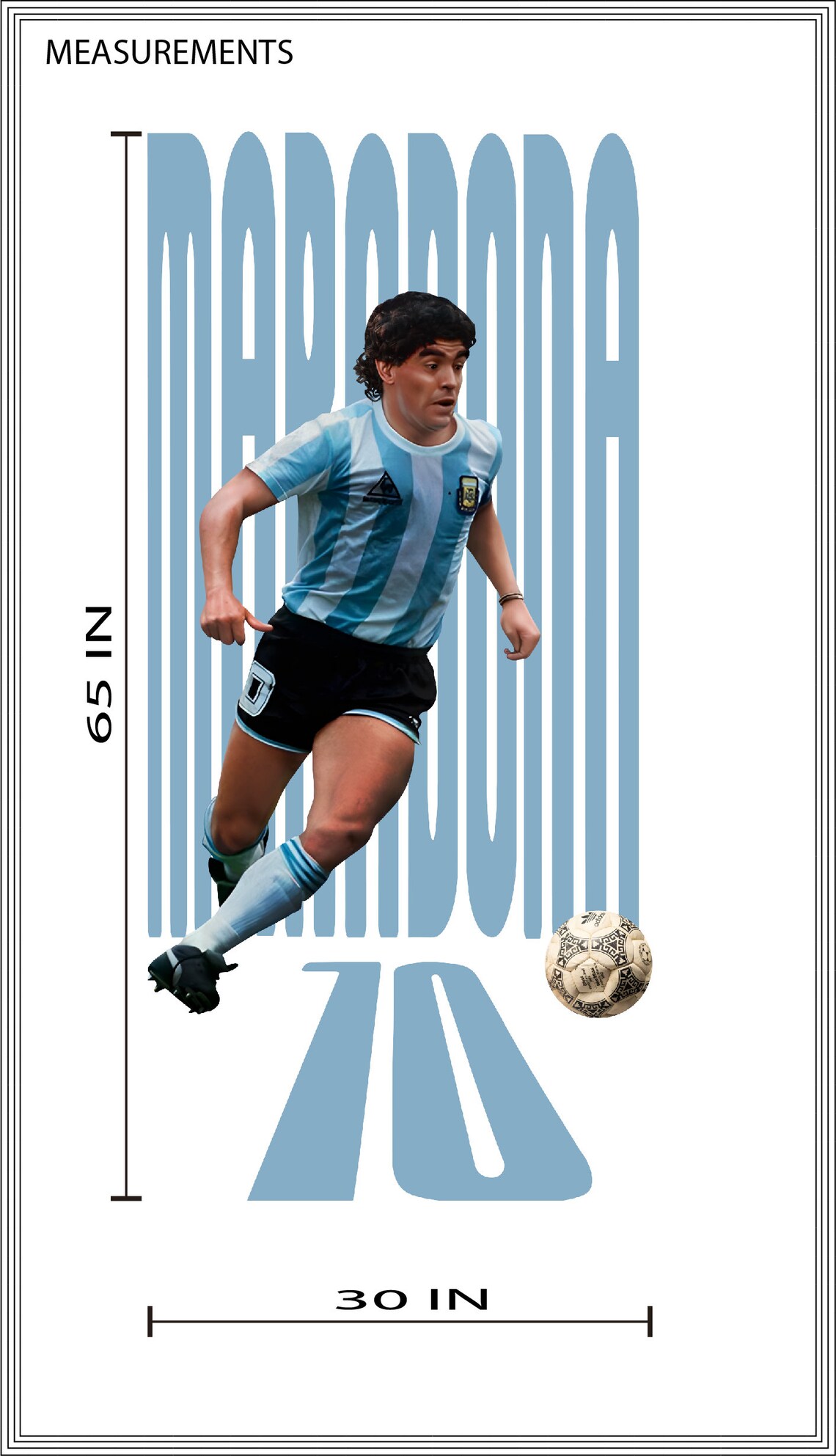 Removable Diego Maradona Wall Decal Famous Football Player Wall Sticker ...