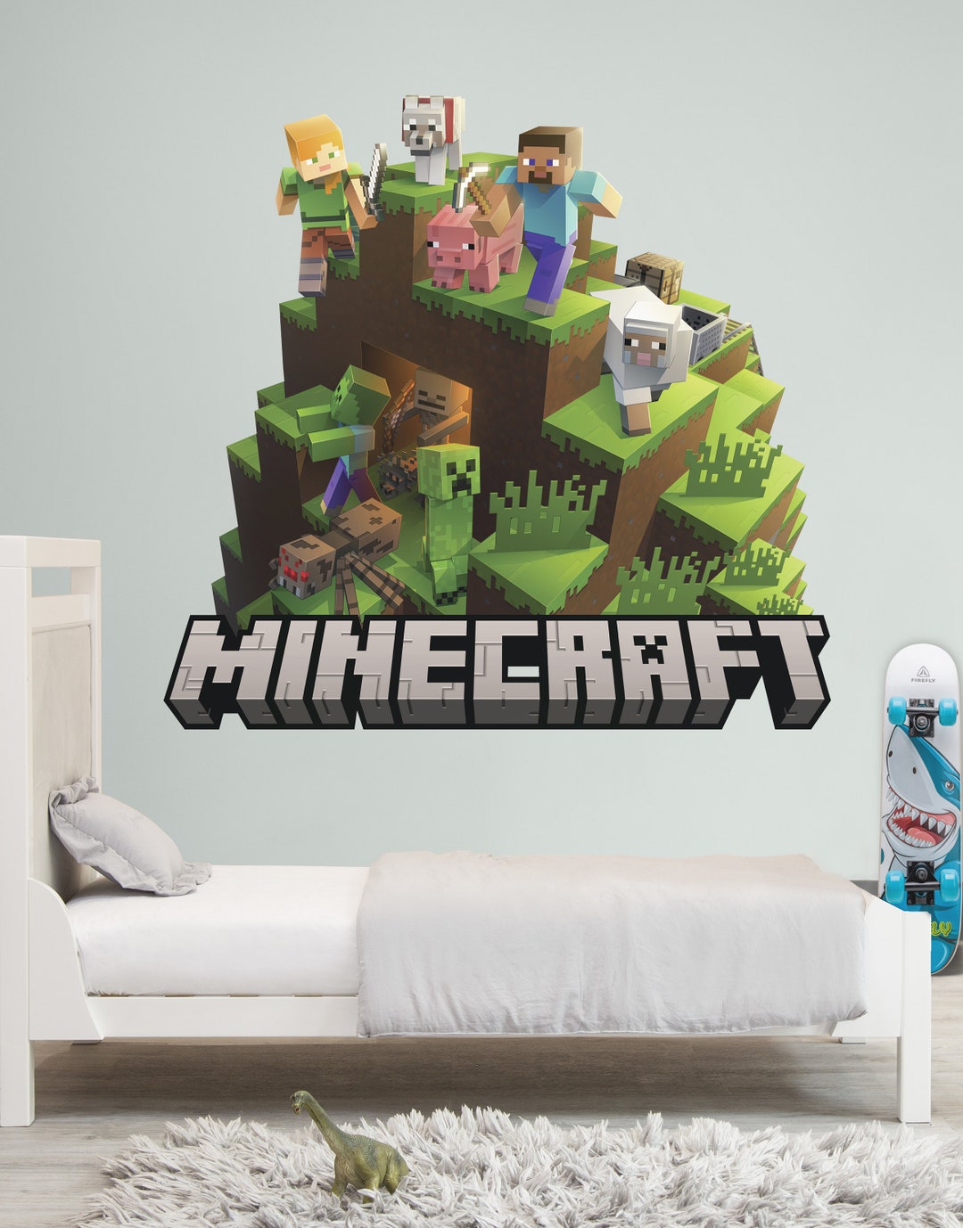 Peel and Stick Minecraft Wall Decal Video Games Wall Sticker Steve ...
